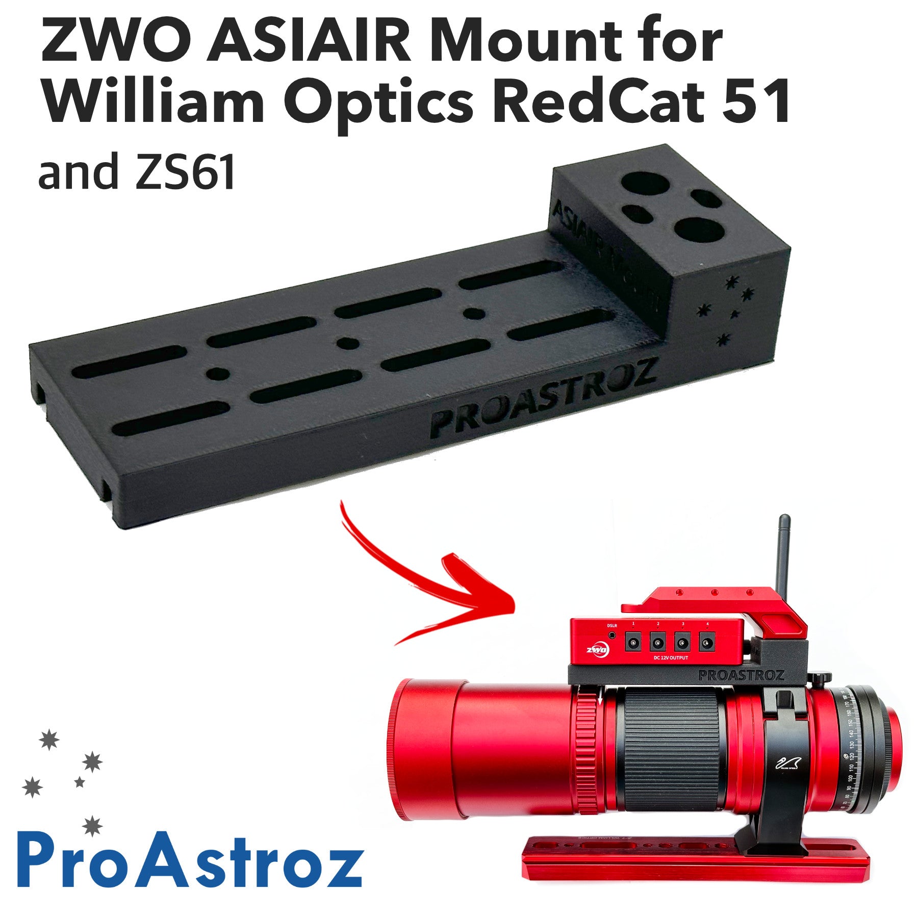 ZWO ASIAIR Mount for William Optics RedCat 51 Telescope | ProAstroz